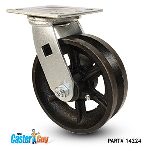 6" Steel V-Groove Swivel Caster (14224) | The Caster Guy