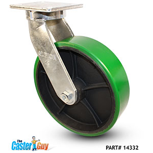 12" Polyurethane on Iron Swivel Caster (14332) | The Caster Guy