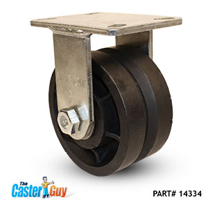 6" Steel V-Groove Rigid Caster (14334) | The Caster Guy