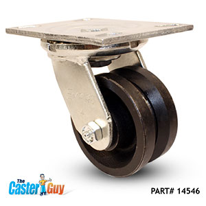 4" Steel V-Groove Swivel Caster (14546) | The Caster Guy