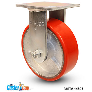 6" Polyurethane on Iron Rigid Caster (14805) | The Caster Guy