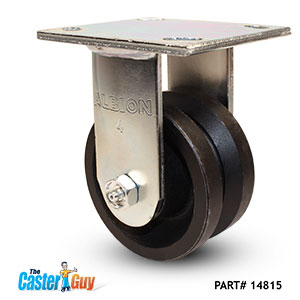 4" Steel V-Groove Rigid Caster (14815) | The Caster Guy