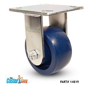 4" Solid Polyurethane Rigid Caster (14819) | The Caster Guy