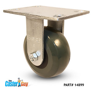 5" Solid Polyurethane Rigid Caster (14899) | The Caster Guy