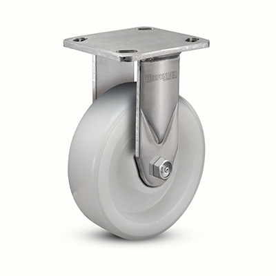 5" White Nylon Rigid Caster | The Caster Guy